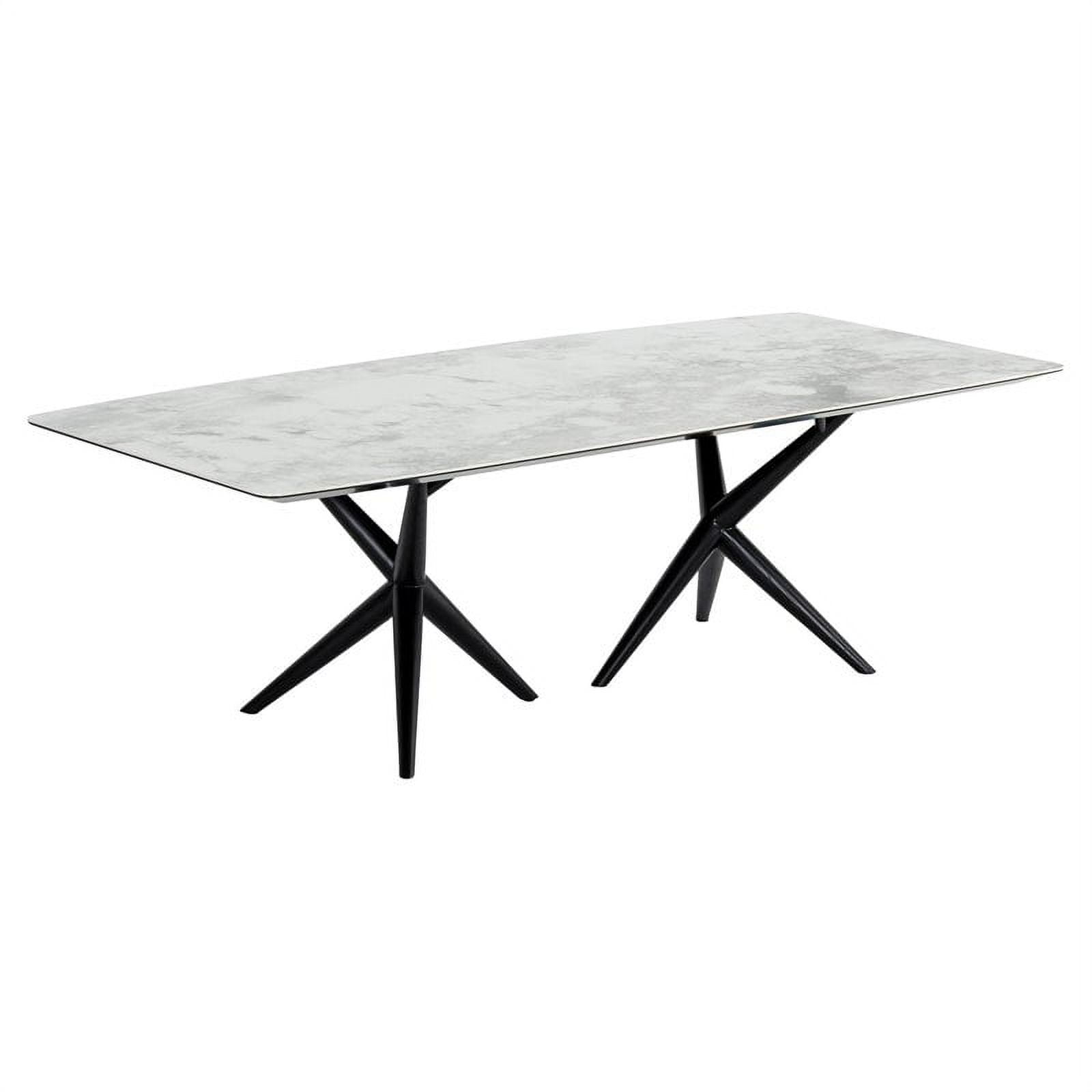 "Modrest Stetson 95"" Modern Furniture, Ceramic & Metal Dining Table in ...