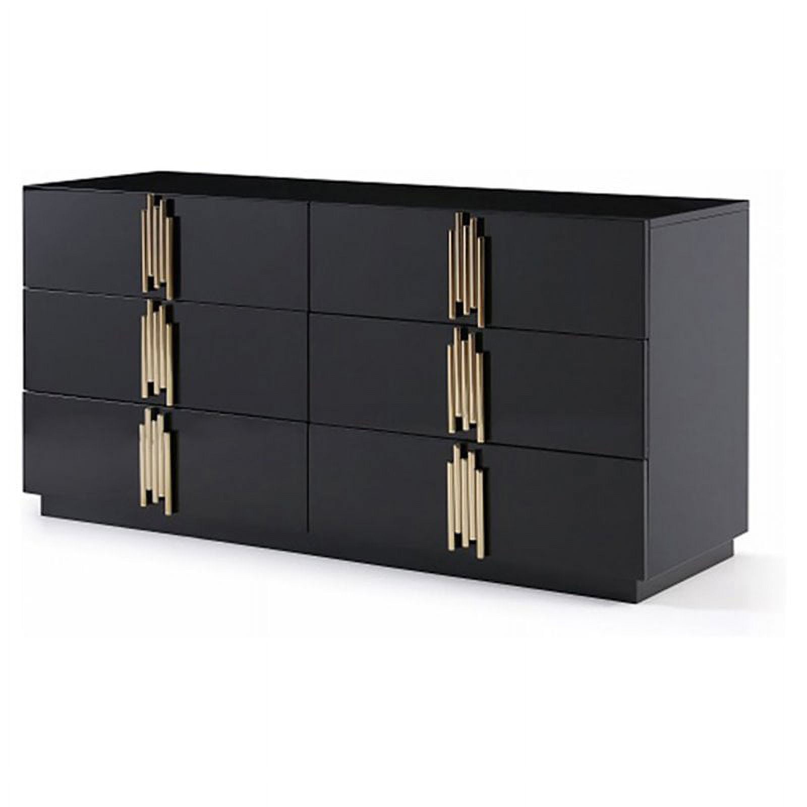 Modrest Token 6-Drawer Modern MDF Wood & Stainless Steel Dresser in ...