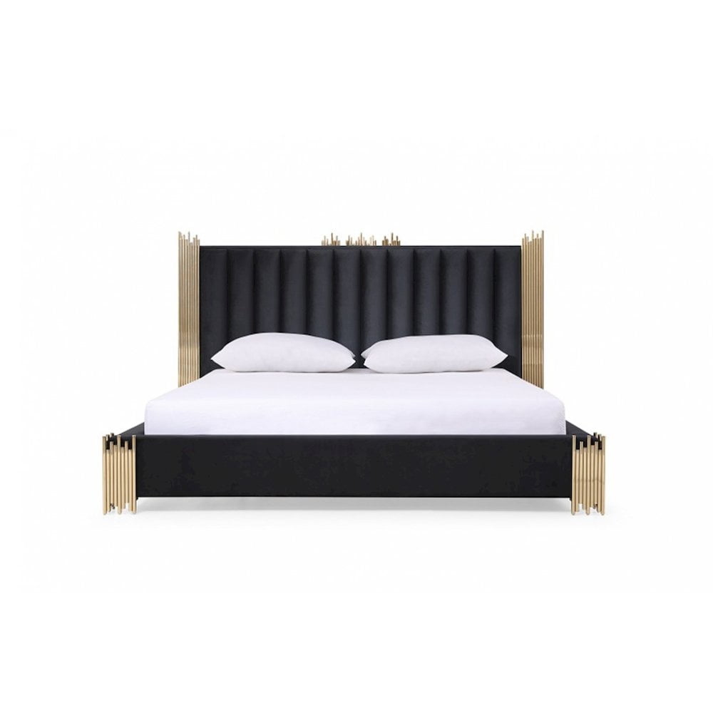 Modrest Token - Eastern King Modern Black and Gold Bed - Walmart.com
