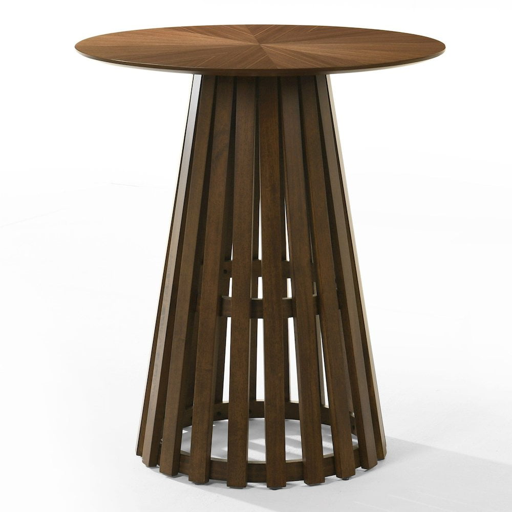 Modrest Weiss - Mid-Century Modern Walnut Round Bar Table - Walmart.com