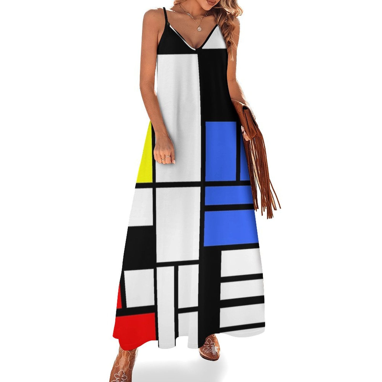 Modrian Inspired Composition with Red Blue And Yellow Essential ...