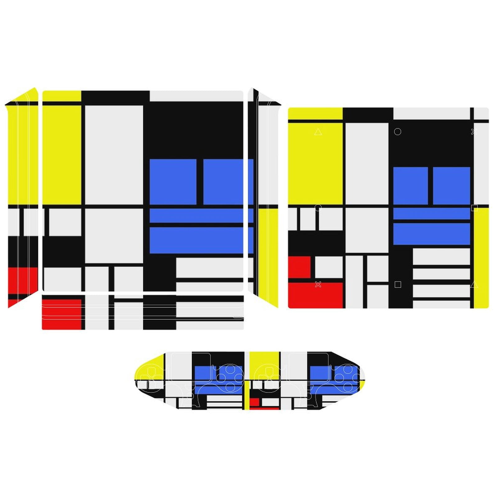 Modrian Inspired Composition with Red Blue And Yellow Essential PS4/PS4 ...