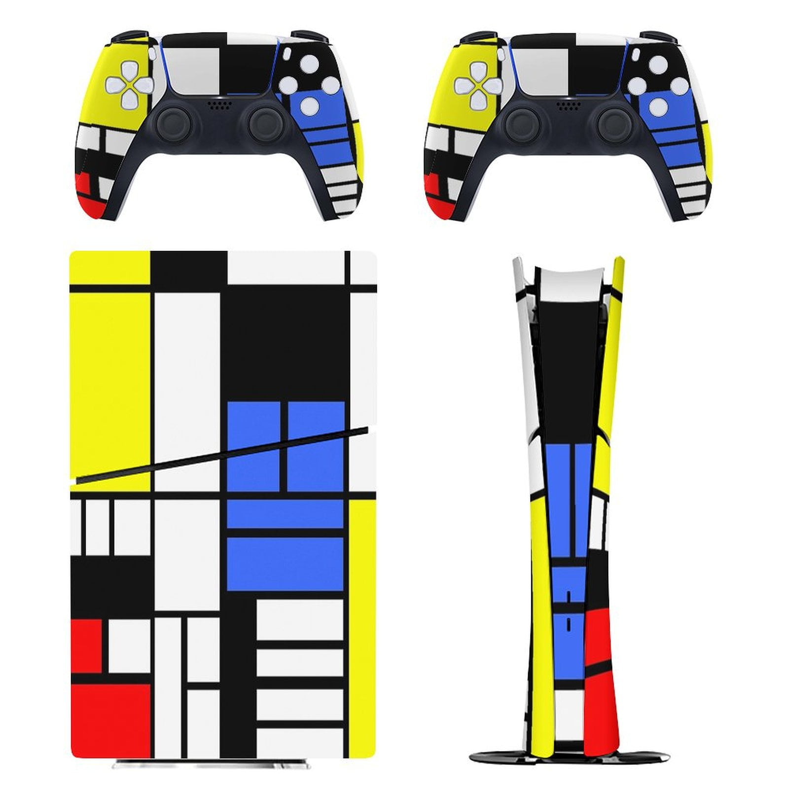 Modrian Inspired Composition with Red Blue And Yellow Essential PS5/PS5 ...