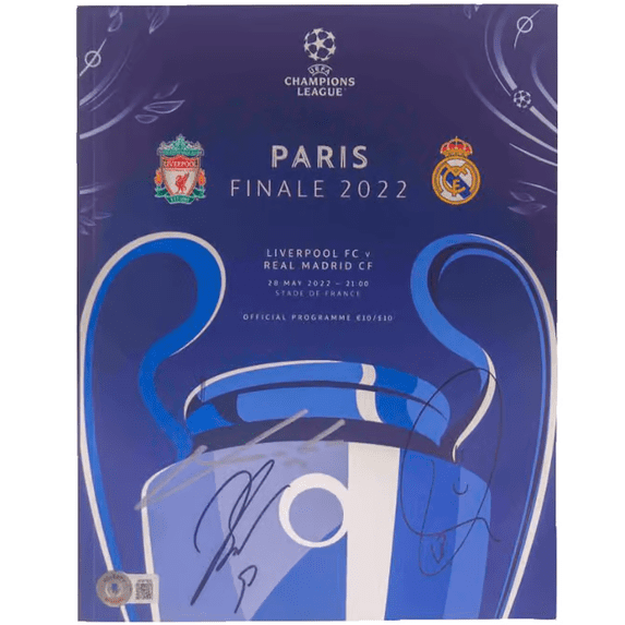 Modric, Vinicius Jr, Benzema Signed Champions League Final Program with ...