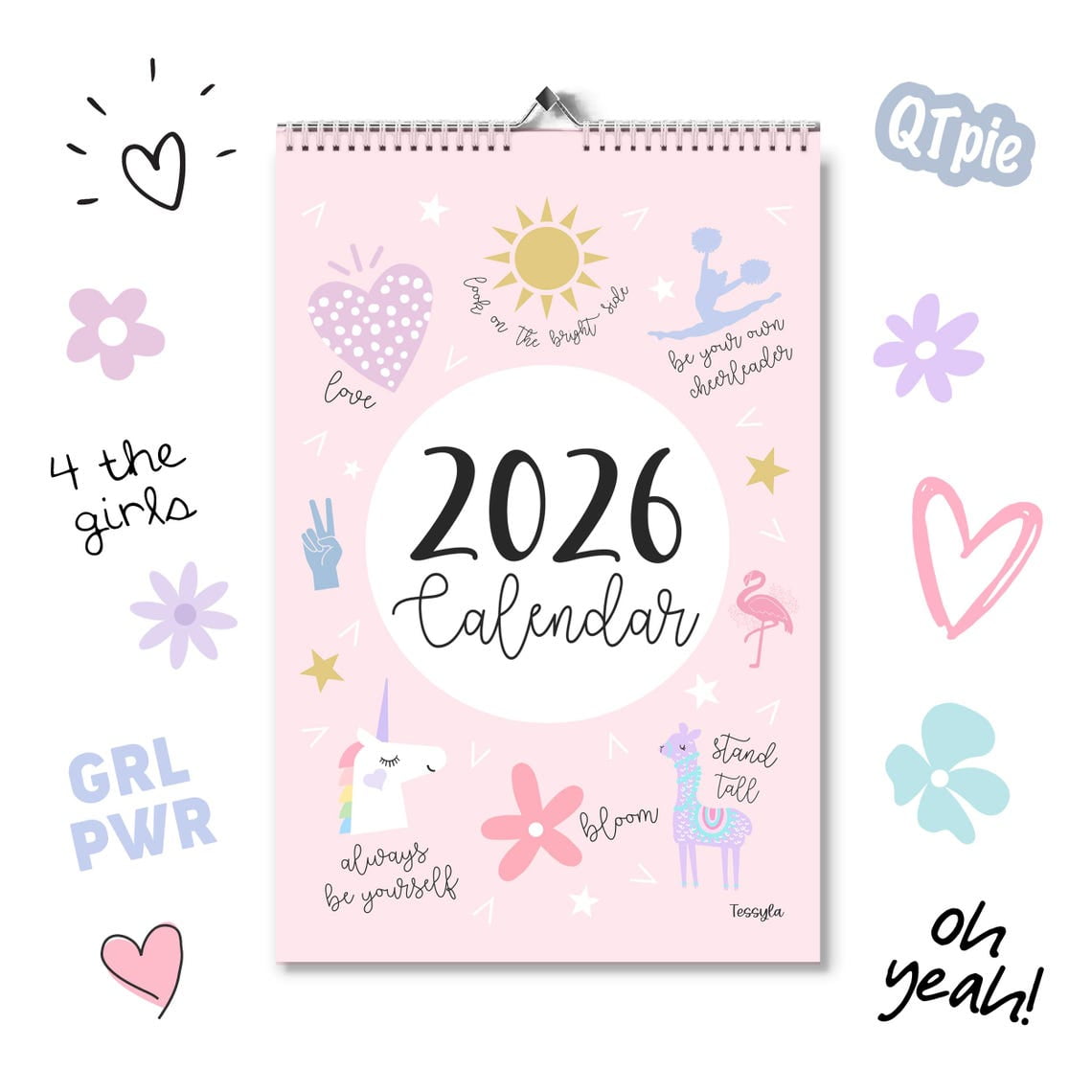 Modroom 2026 Calendar for Girls Room Decor, Cute Calendar for Kids ...