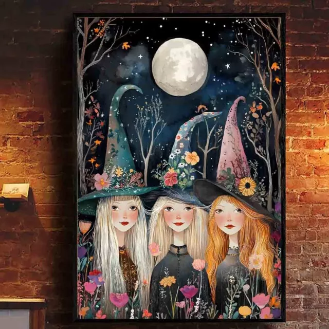 Modroom 3 Three Witches Walking Into The Moon Flower Garden Magic Witch ...