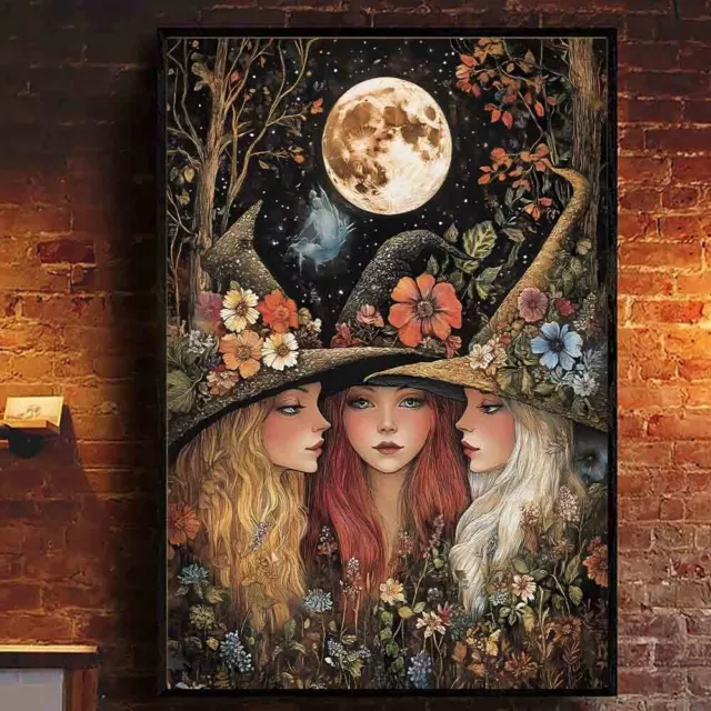 Modroom 3 Three Witches Walking Into The Moon Flower Garden Magic Witch ...