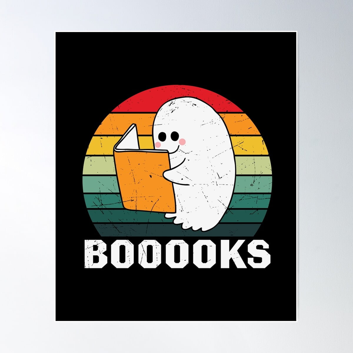 Modroom 5-Costume Party Cute Ghost Book Reading Poster, Modern Decor ...