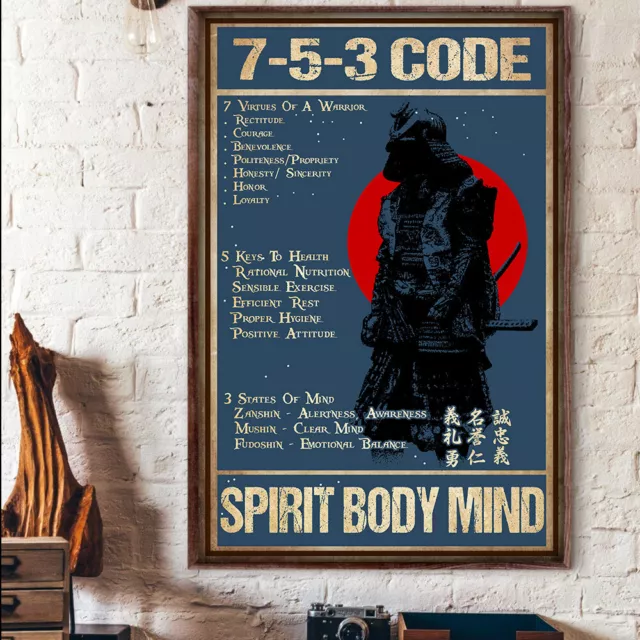 Modroom 7 5 3 Code Spirit Body Mind Samurai In Japan Poster Wall Art ...