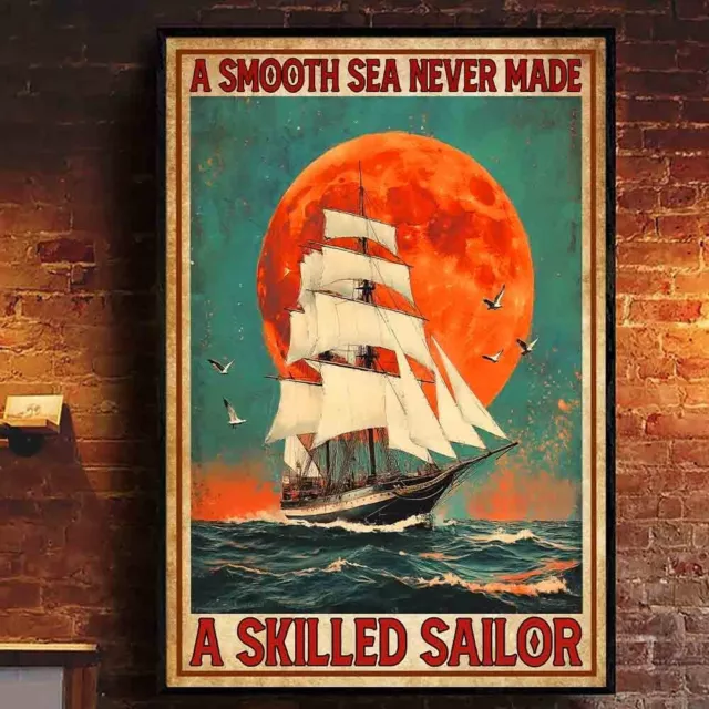 Modroom A Smooth Sea Never Made A Skilled Sailor Vintage Ships Sea Red ...