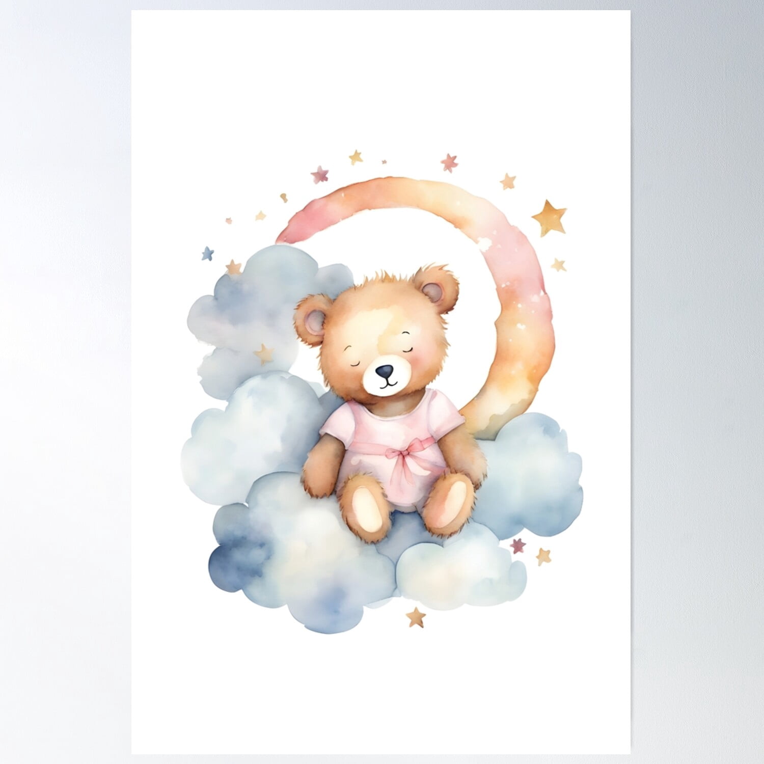 Modroom A Very Cute Teddy Bear Sleeping Peacefully In The Clouds And On ...