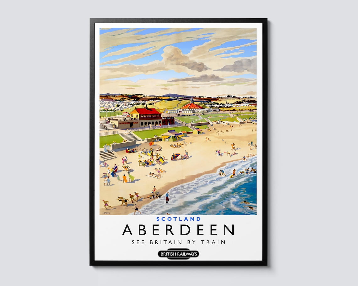 Modroom Aberdeen Scottish Railways Vintage, Travel Portrait Poster ...