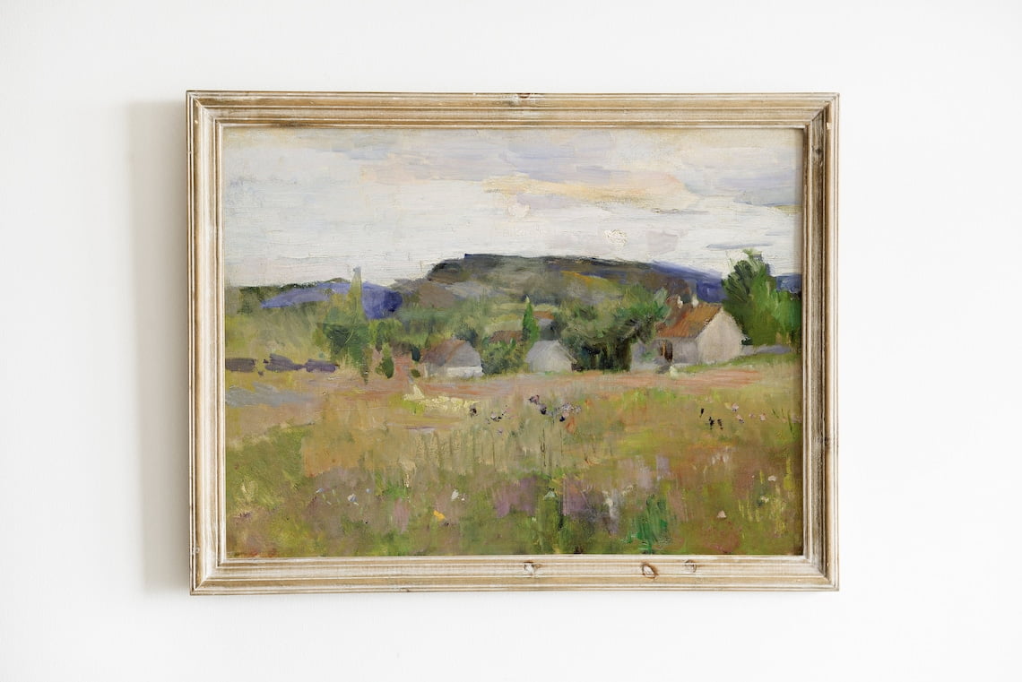 Modroom Abstract Country House Landscape | Wildflowers | Vintage Meadow ...