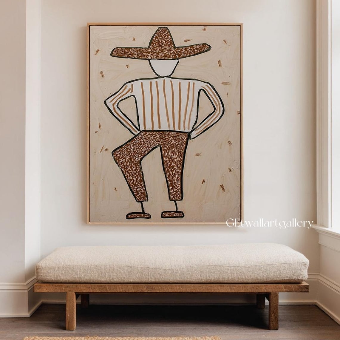 Modroom Abstract Man Poster Wall Art Modern Brown Boho Portrait ...