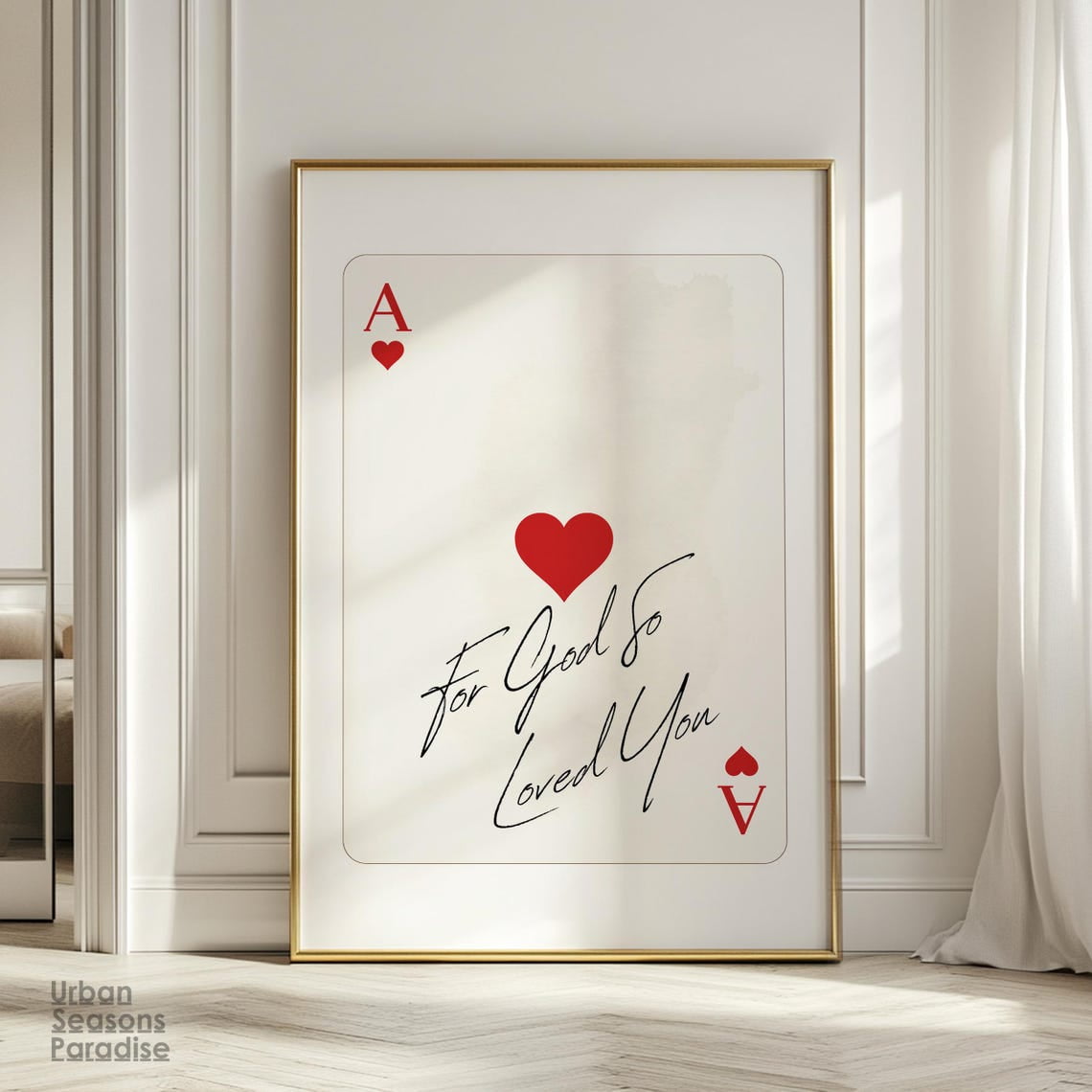 Modroom Ace Card Poster, For God So Loved You Playing Card Wall Art ...