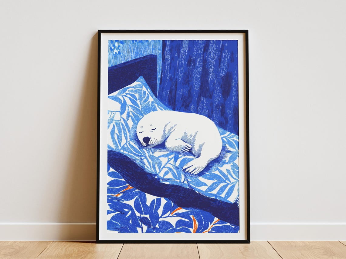 Modroom Adorable Baby Seal Sleeping In Bed Style Cute Nursery Ocean ...