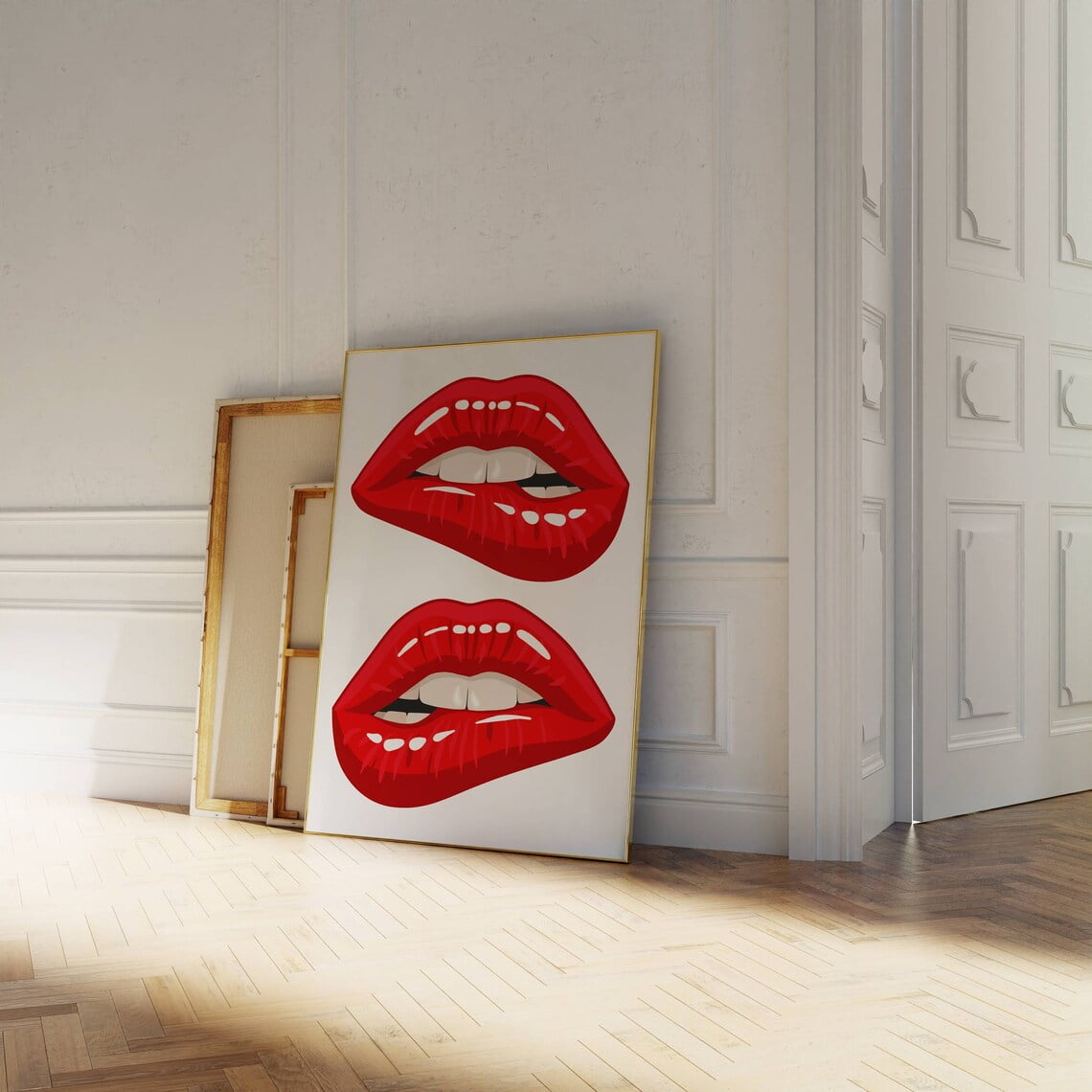 Modroom Aesthetic Red Lips Wall Art, Preppy Dorm Room Decor, Aesthetic ...