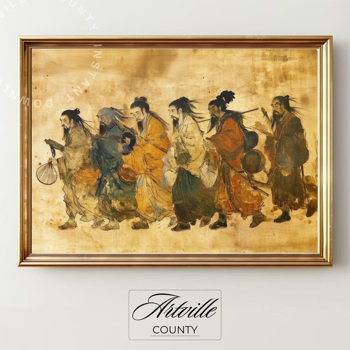 Modroom Ancient Chinese Scroll Wall Art, Traditional Asian, Taoist ...