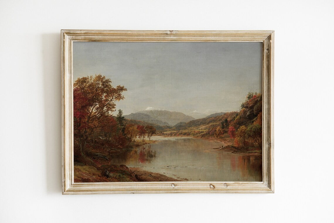 Modroom Antique Fall Landscape Painting | Vintage Autumn Landscape ...