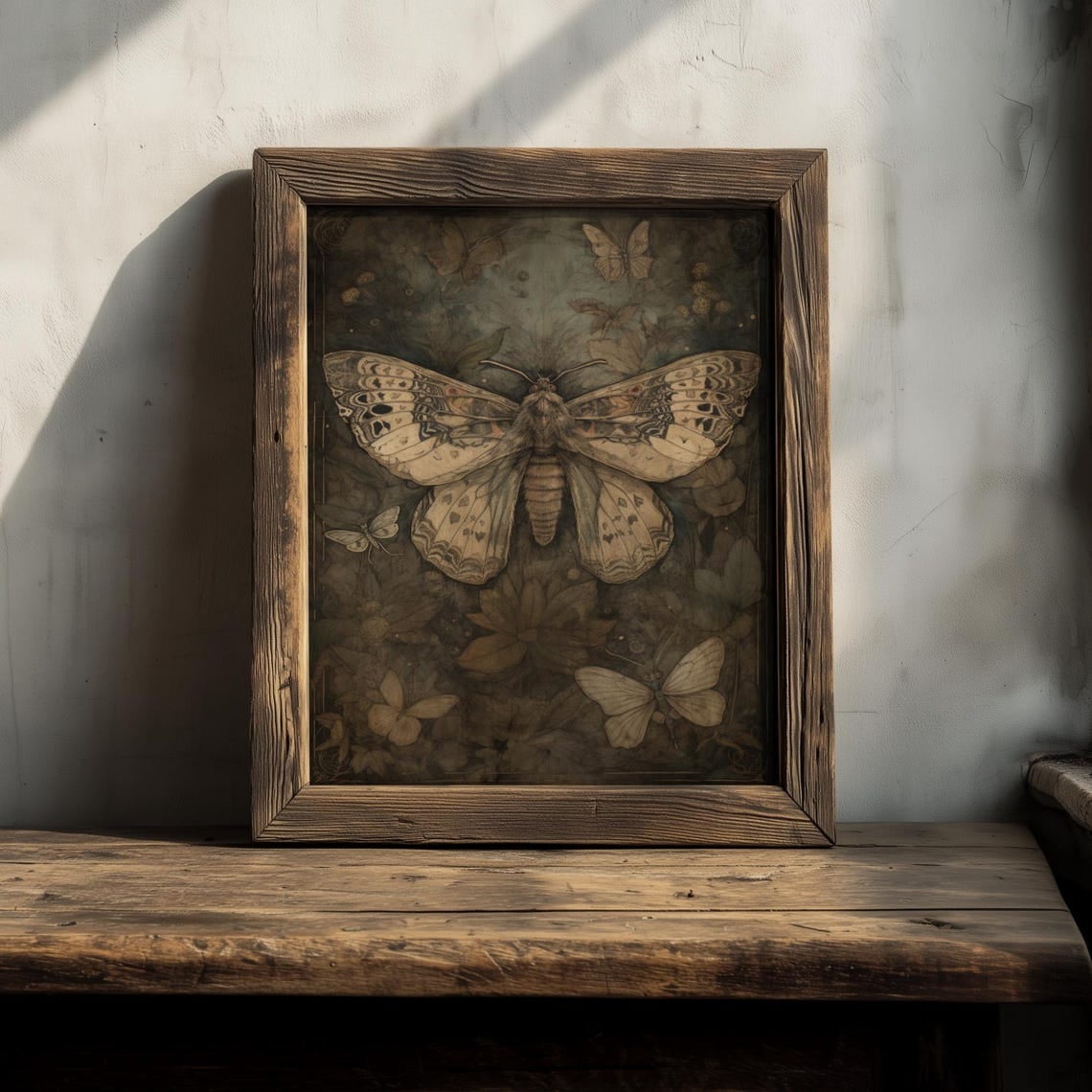 Modroom Antique Moth Poster Dark Academia Gothic Goblincore Dark ...