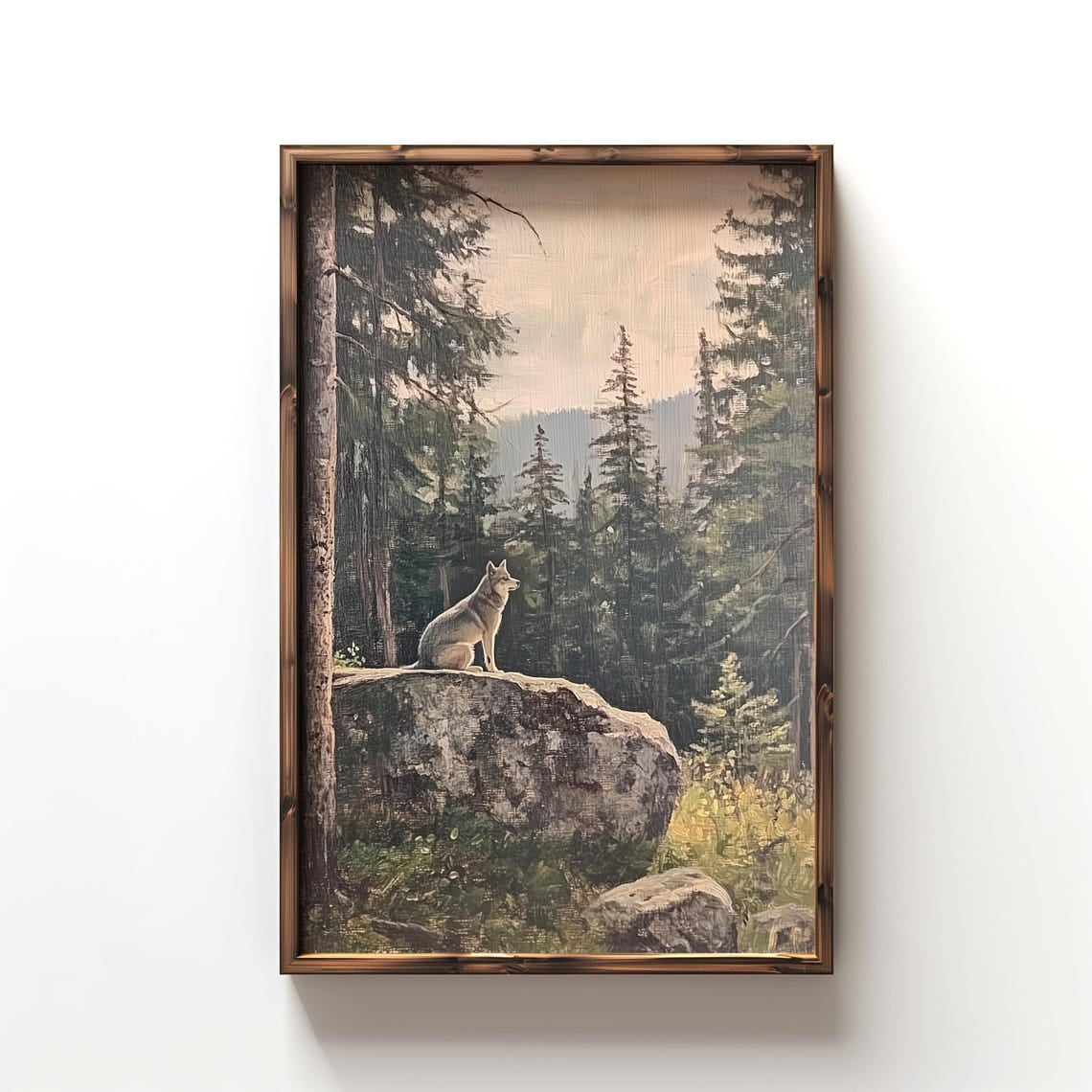 Modroom Antique Wolf Poster Print Vintage Forest Wildlife Wall Art ...