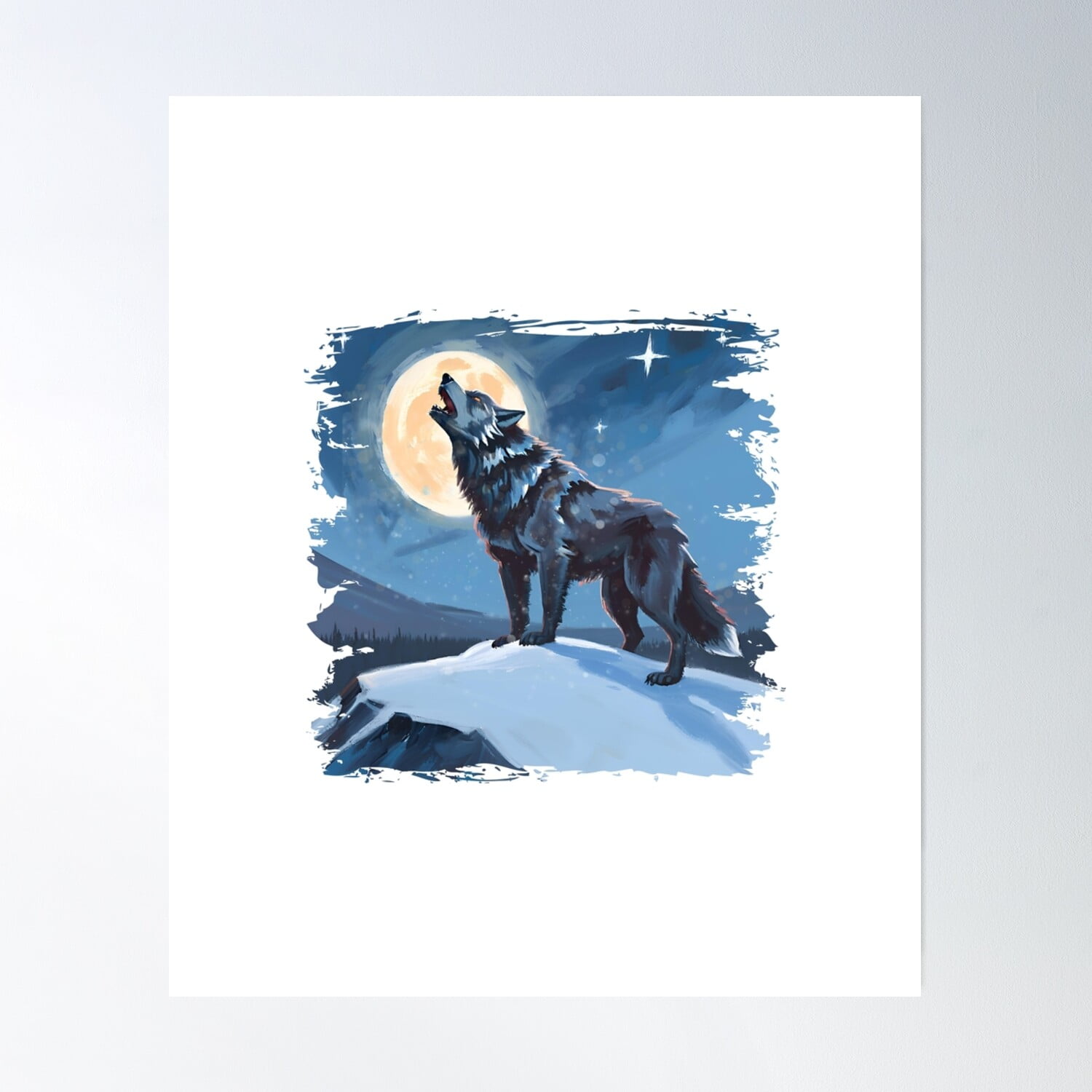 Modroom Arctic Werewolf Monster Poster Wall Art, Modern Wall Decor ...