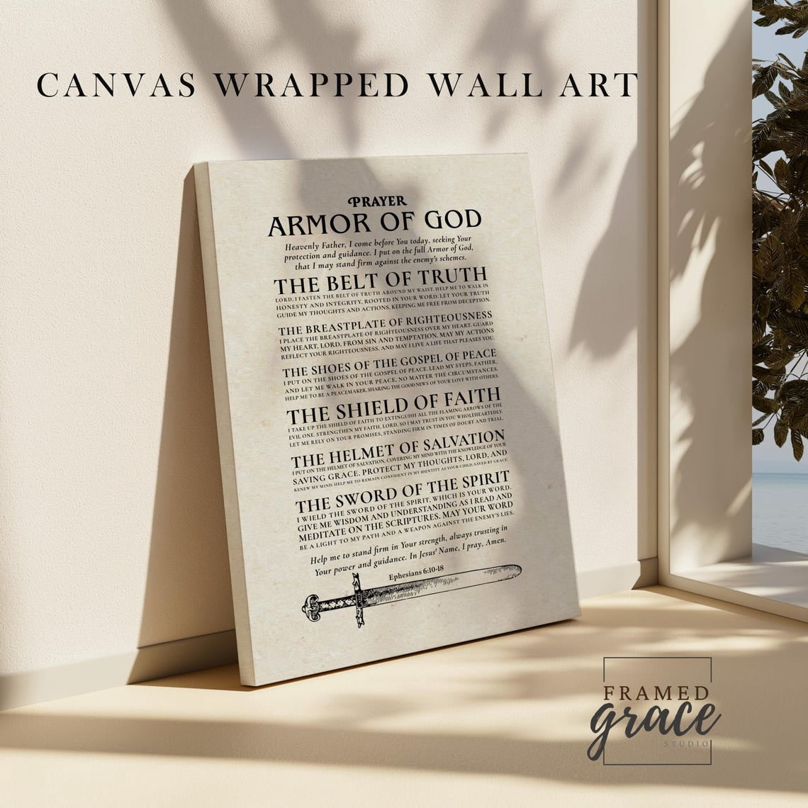 Modroom The Armour Of God Prayer, Christian Scripture Wall Art, Bible ...