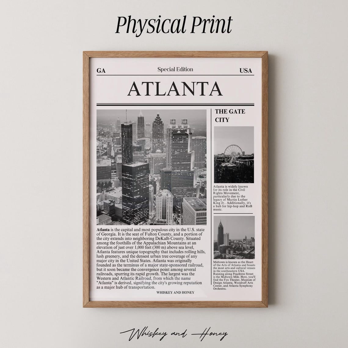 Modroom Atlanta Poster | Travel Wall Art | Newspaper Poster ...