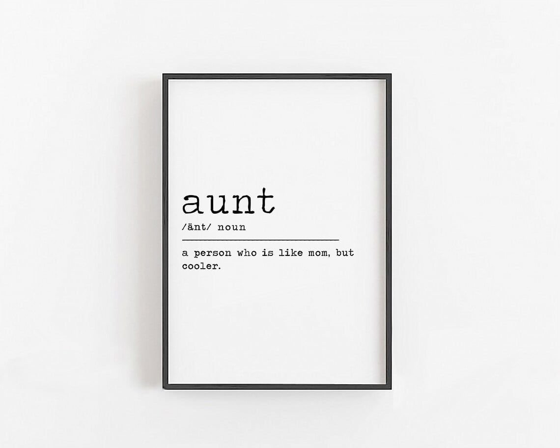 Modroom Aunt Definition Poster – Heartwarming Wall Art Aunt from Niece ...