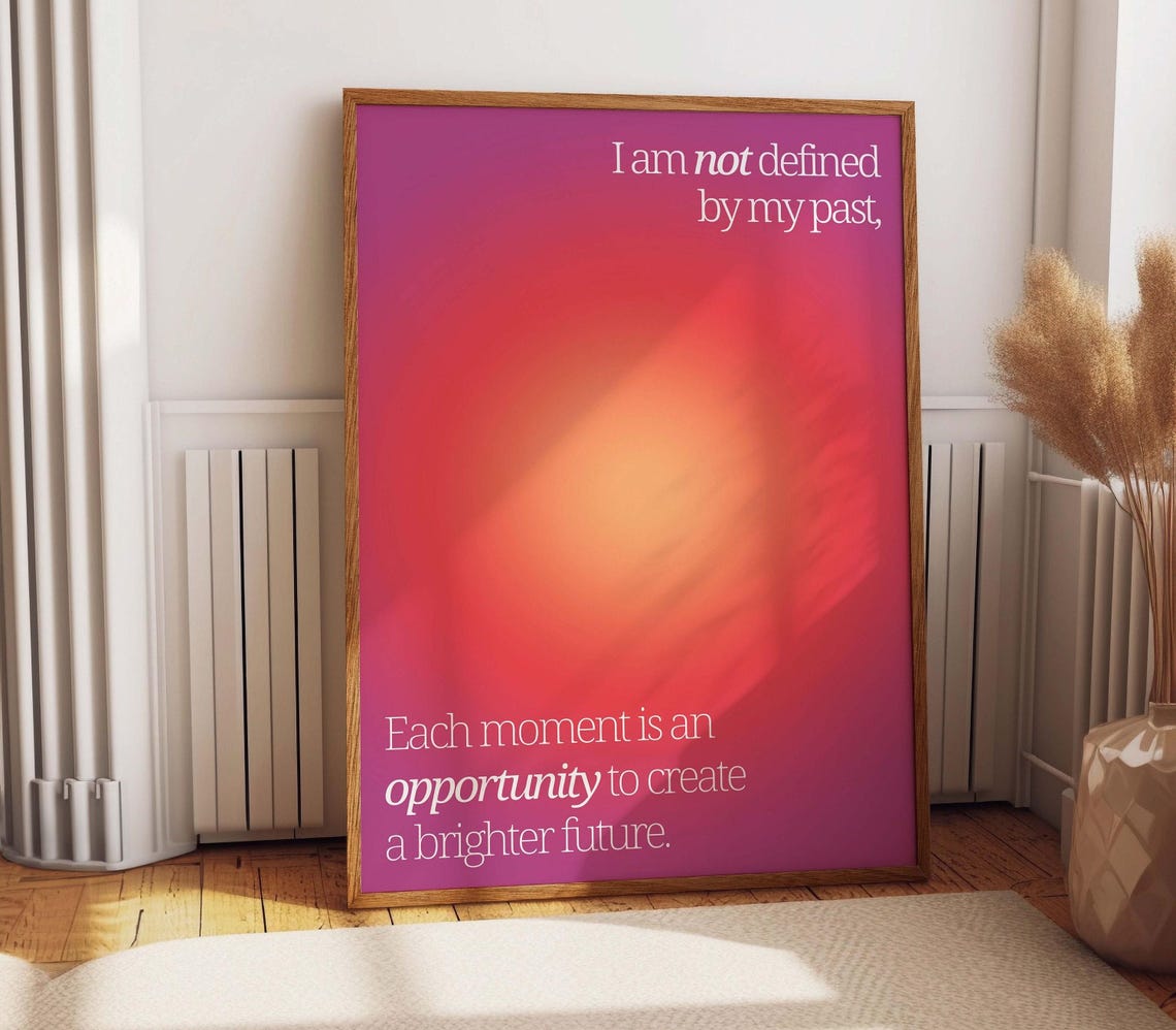 Modroom Aura Poster – Pink Orange Manifestation Wall Art Print with ...