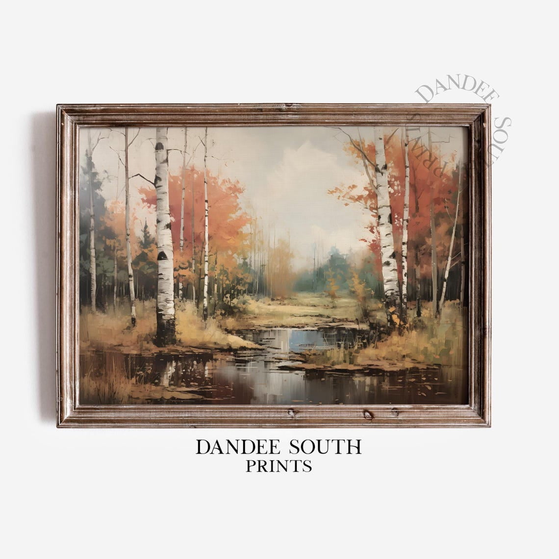 Modroom Autumn Forest Poster, Vintage Fall Landscape Wall Art, Rustic ...