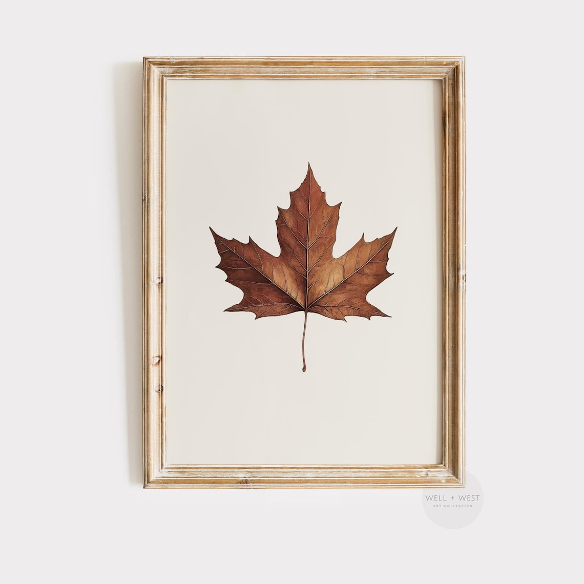 Modroom Autumn Leaf Poster, Red Maple Leaf, Neutral Fall Poster ...