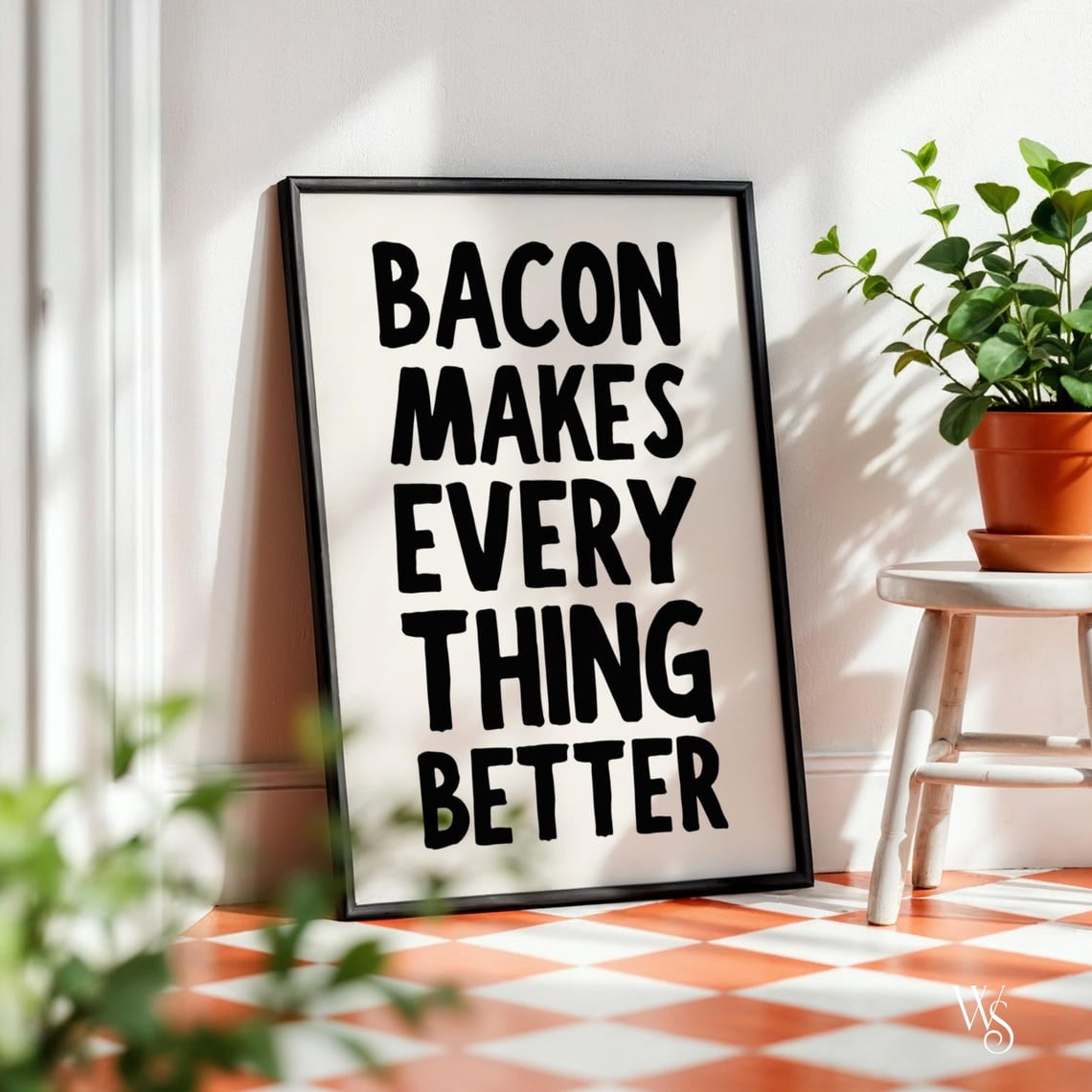Modroom Bacon Poster | Bacon Makes Everything Better | Modern ...