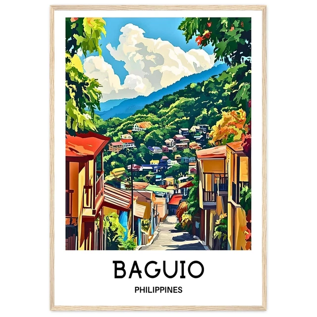 Modroom Baguio Travel Print Baguio City Poster Philippines Art Print ...