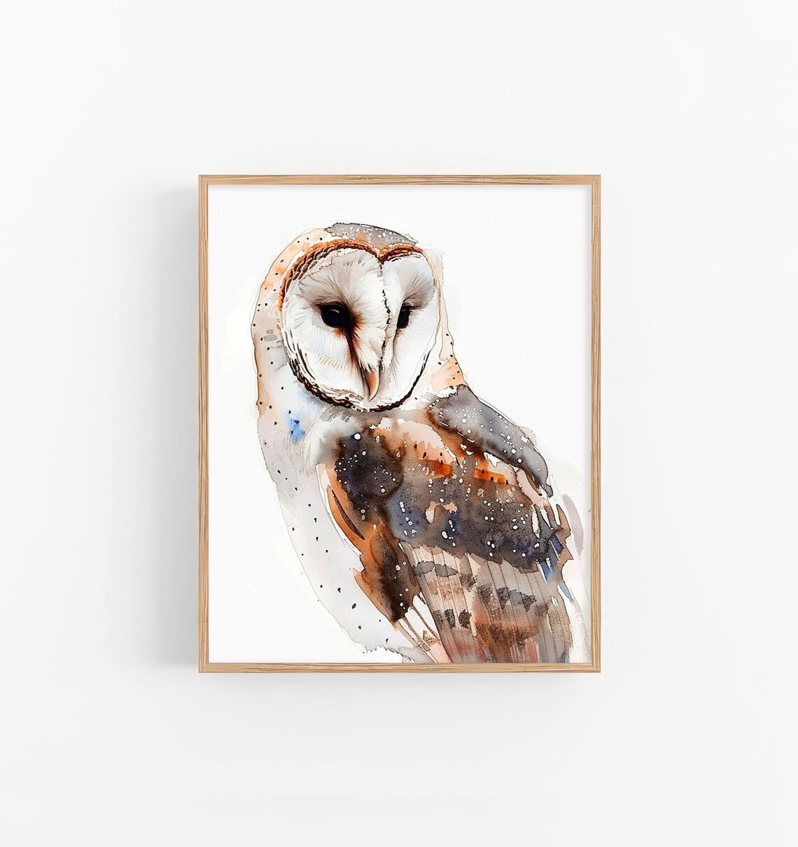 Modroom Barn Owl Watercolor Painting Owl Watercolor Art Print Birds ...