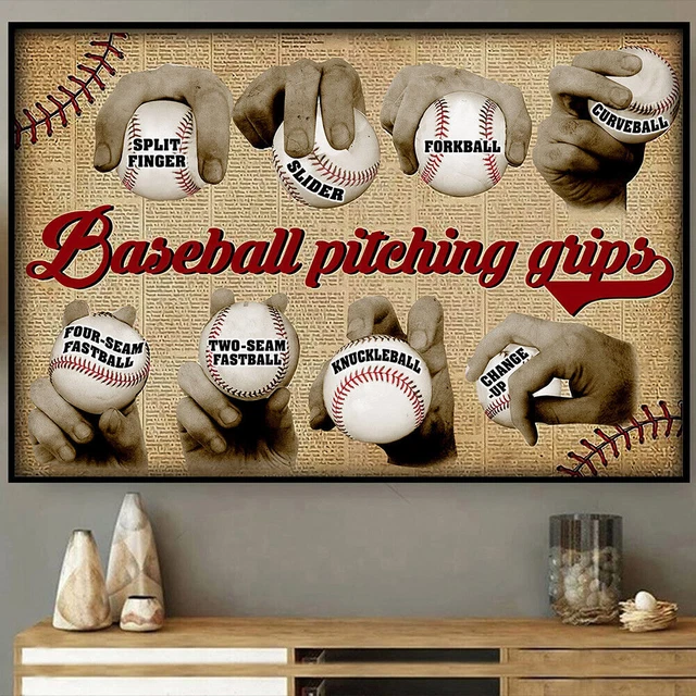 Modroom Baseball Punch Socket Poster Wall Art, Modern Wall Decor, 24x36 ...