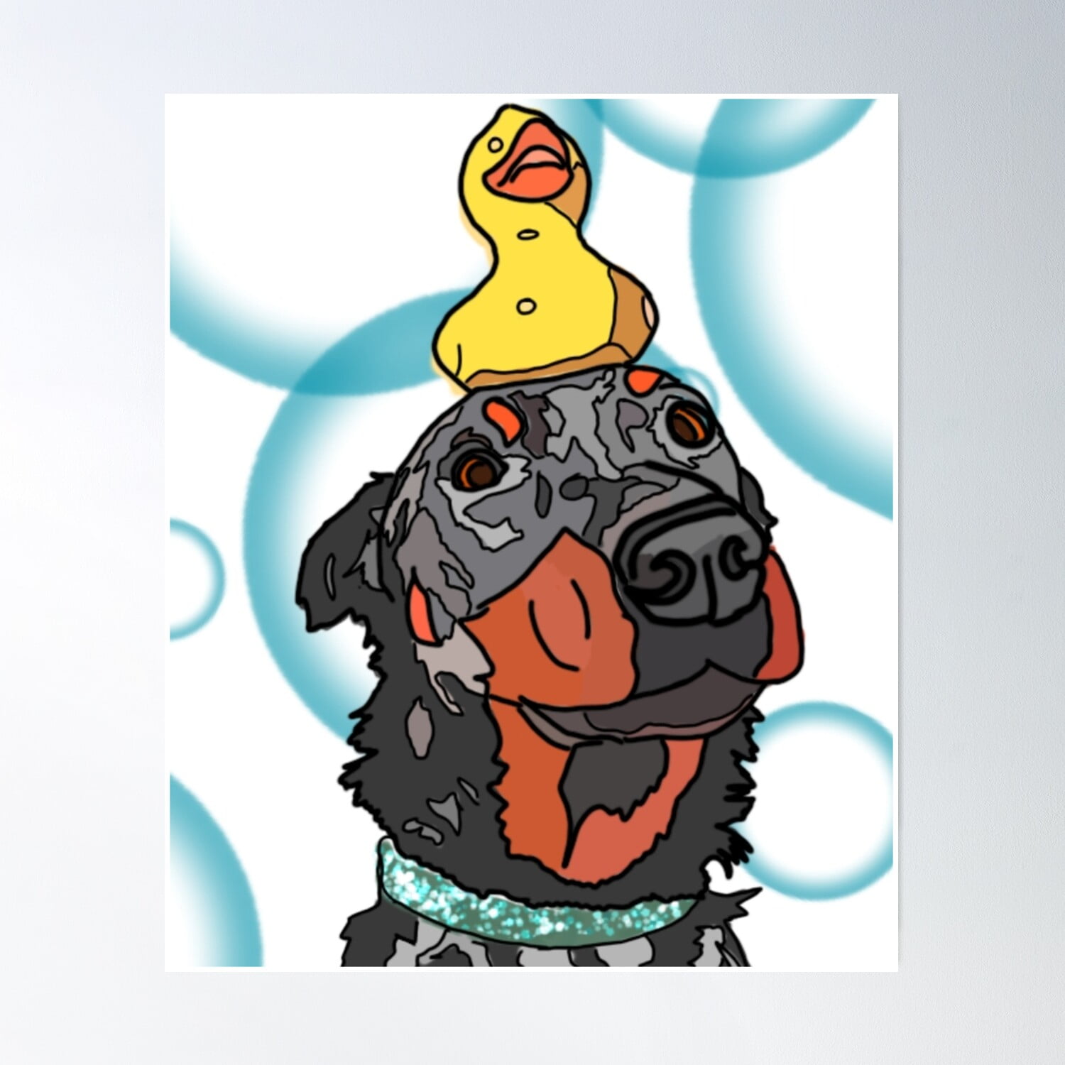 Modroom Bath Time With Rubber Ducky Green Color Exclusive Poster Wall ...