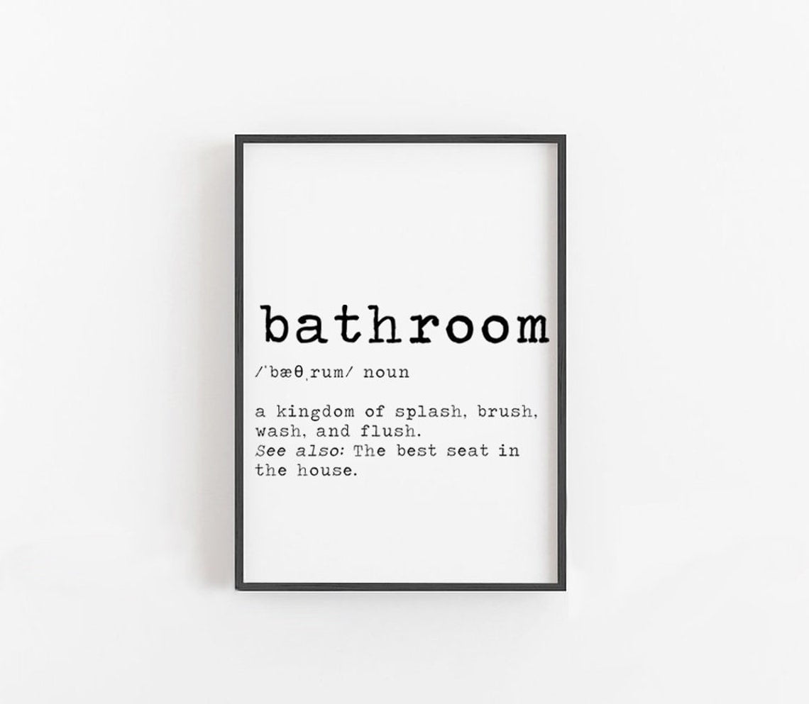 Modroom Bathroom Definition Poster – Modern Wall Art Print for Washroom ...
