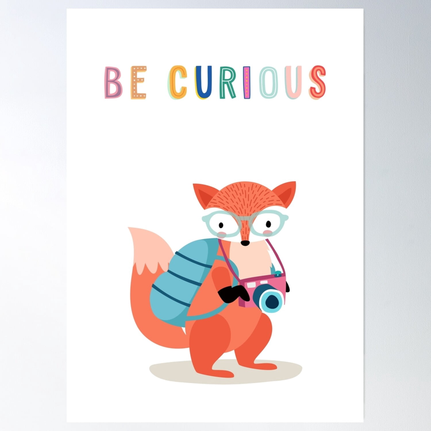 Modroom Be Curious. Fox Photographer Poster Wall Art, Modern Wall Decor ...
