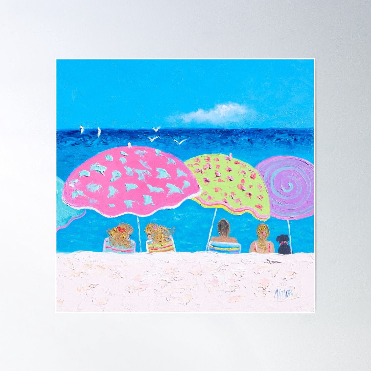 Modroom Beach Painting - Girl Talk Poster Wall Art, Modern Wall Decor ...