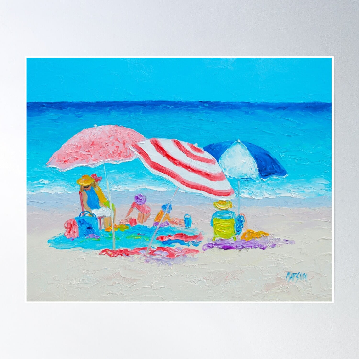 Modroom Beach Painting - Summer Beach Vacation Poster Wall Art, Modern ...