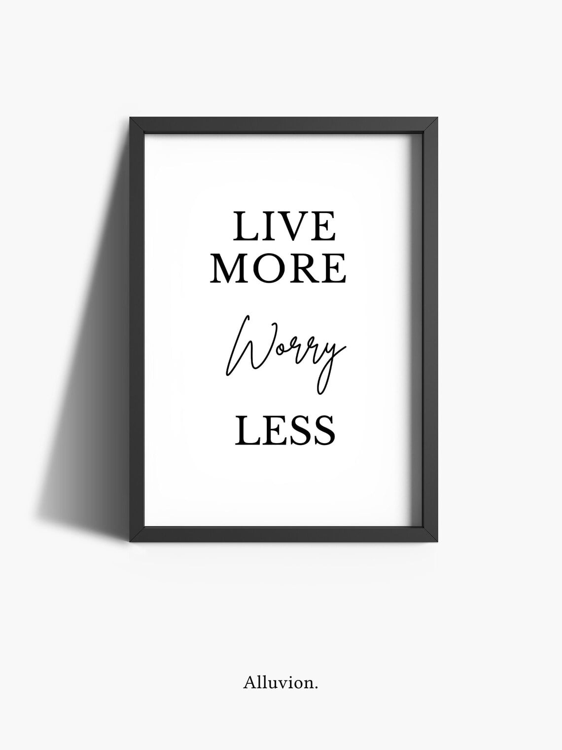 Modroom Bedroom Wall Art | Live More Worry Less | Inspirational Wall ...