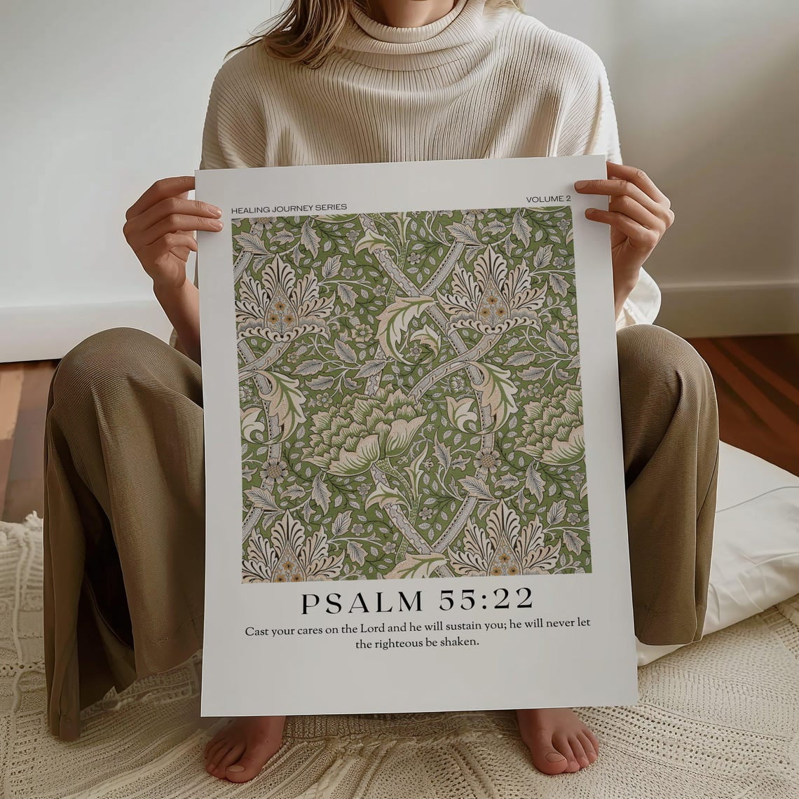 Modroom Bible Verse Wall Art Christian Botanical Print Vintage ...