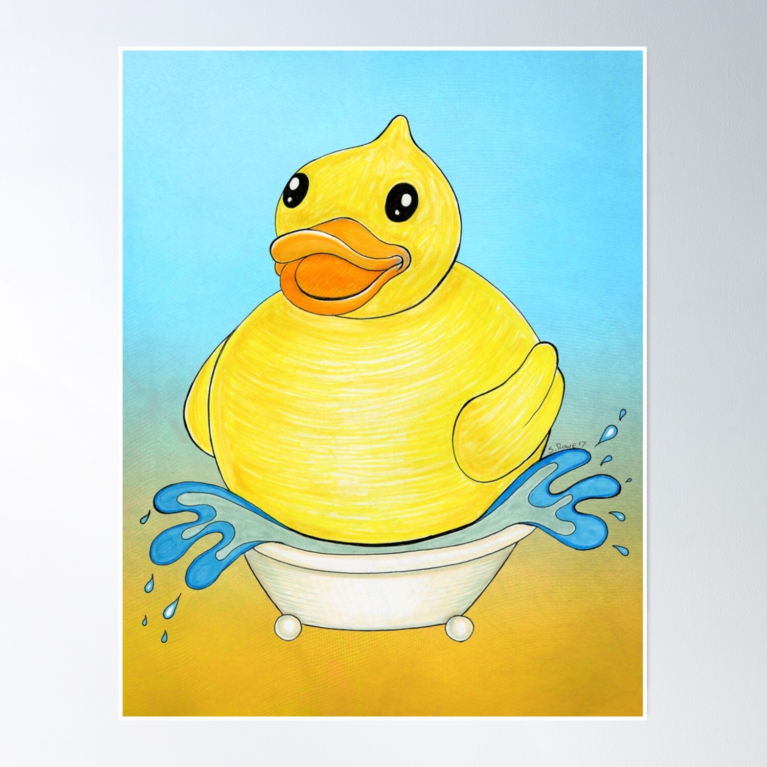 Modroom Big Happy Rubber Duck Poster Wall Art, Modern Wall Decor, 12x18 ...
