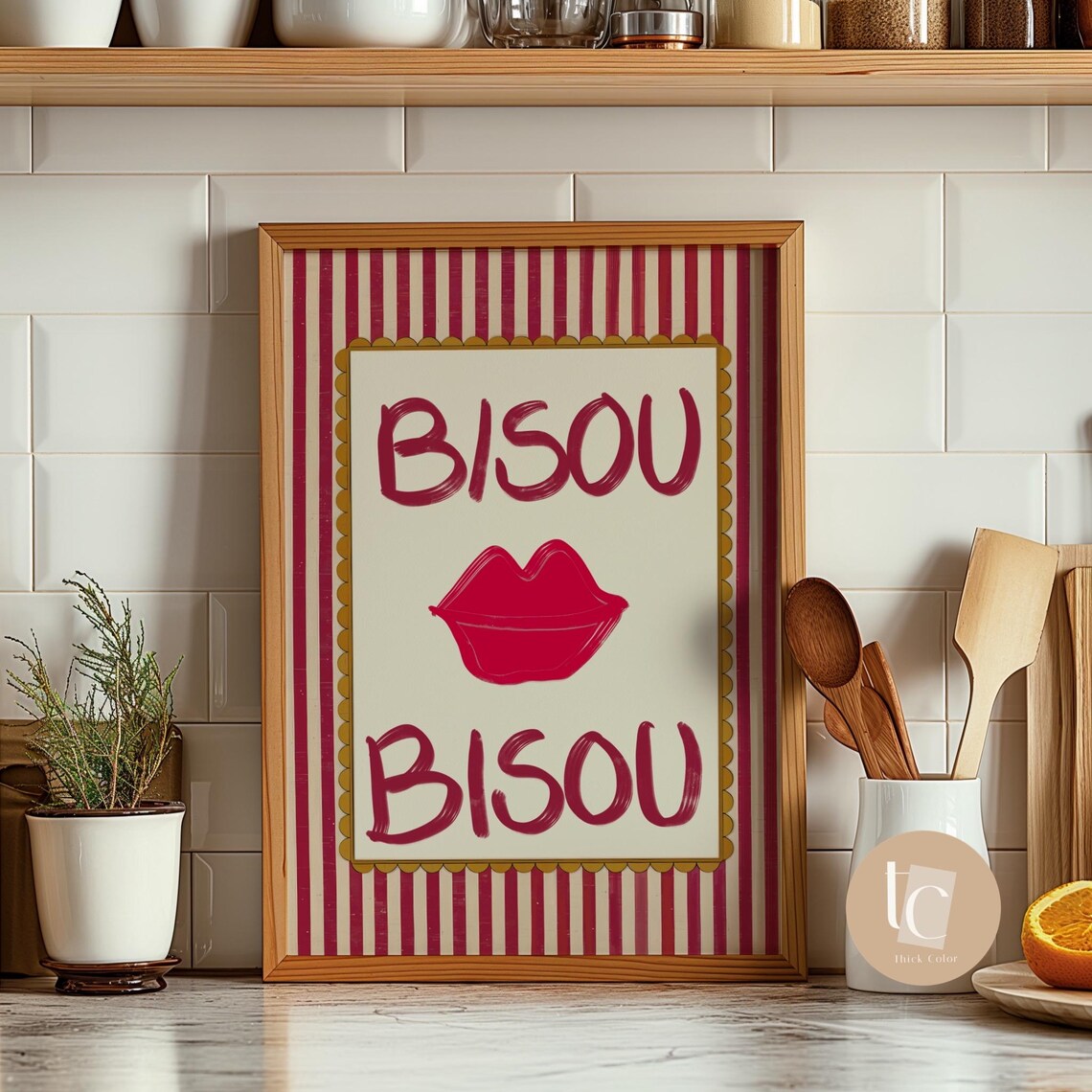 Modroom Bisous Bisous Wall Art Print Kitchen Wall Art Prints Hallway ...
