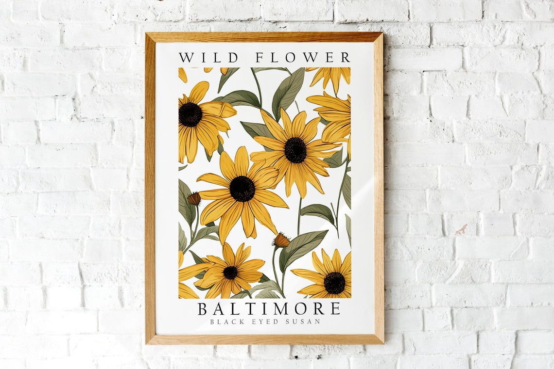 Modroom Black Eyed Susan Poster Print Wild Flower of Baltimore Wall ...