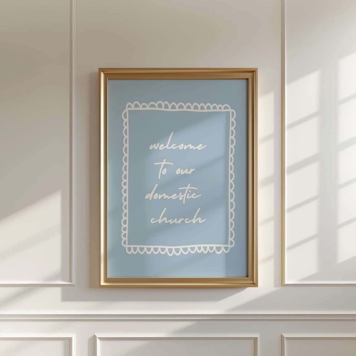 Modroom Blue Christian Art Modern Scripture Print Trendy Home Decor ...