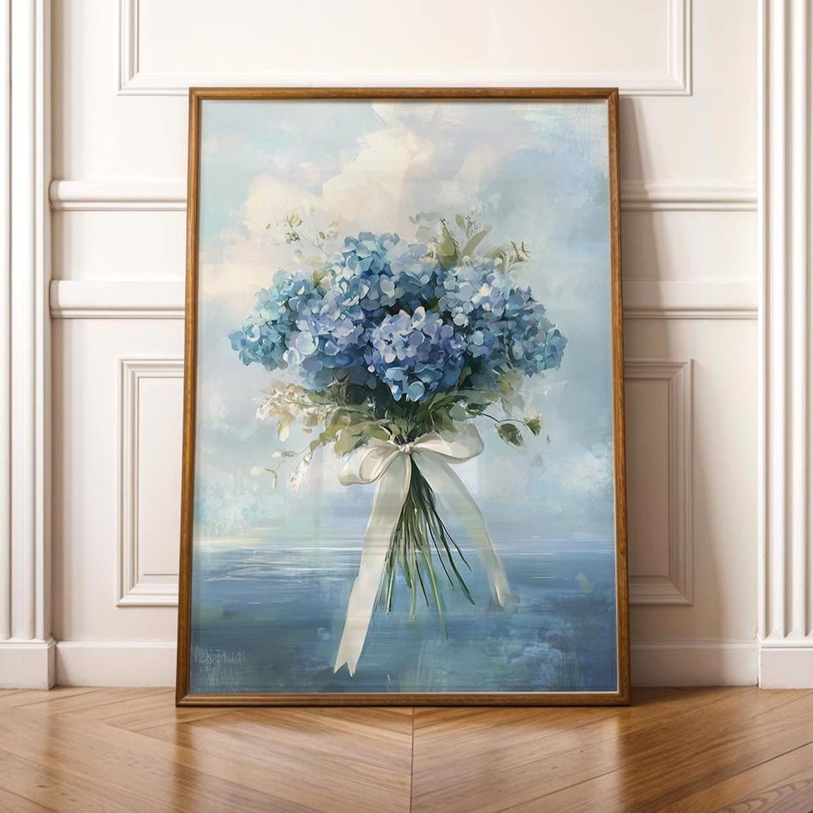Modroom Blue Hydrangea Poster Grandmillenial Poster Beachy Cape Cod ...