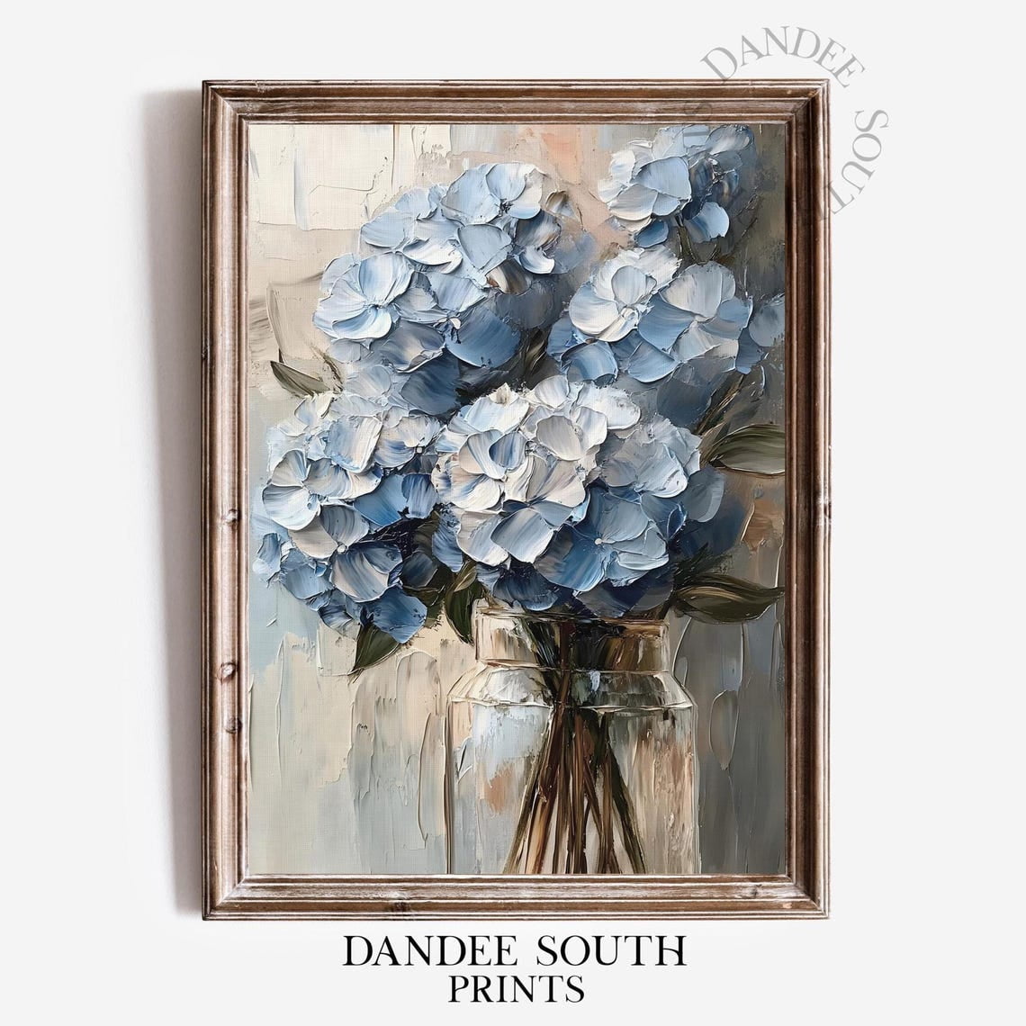 Modroom Blue Hydrangea Poster, Rustic Floral Wall Art, Cottagecore ...