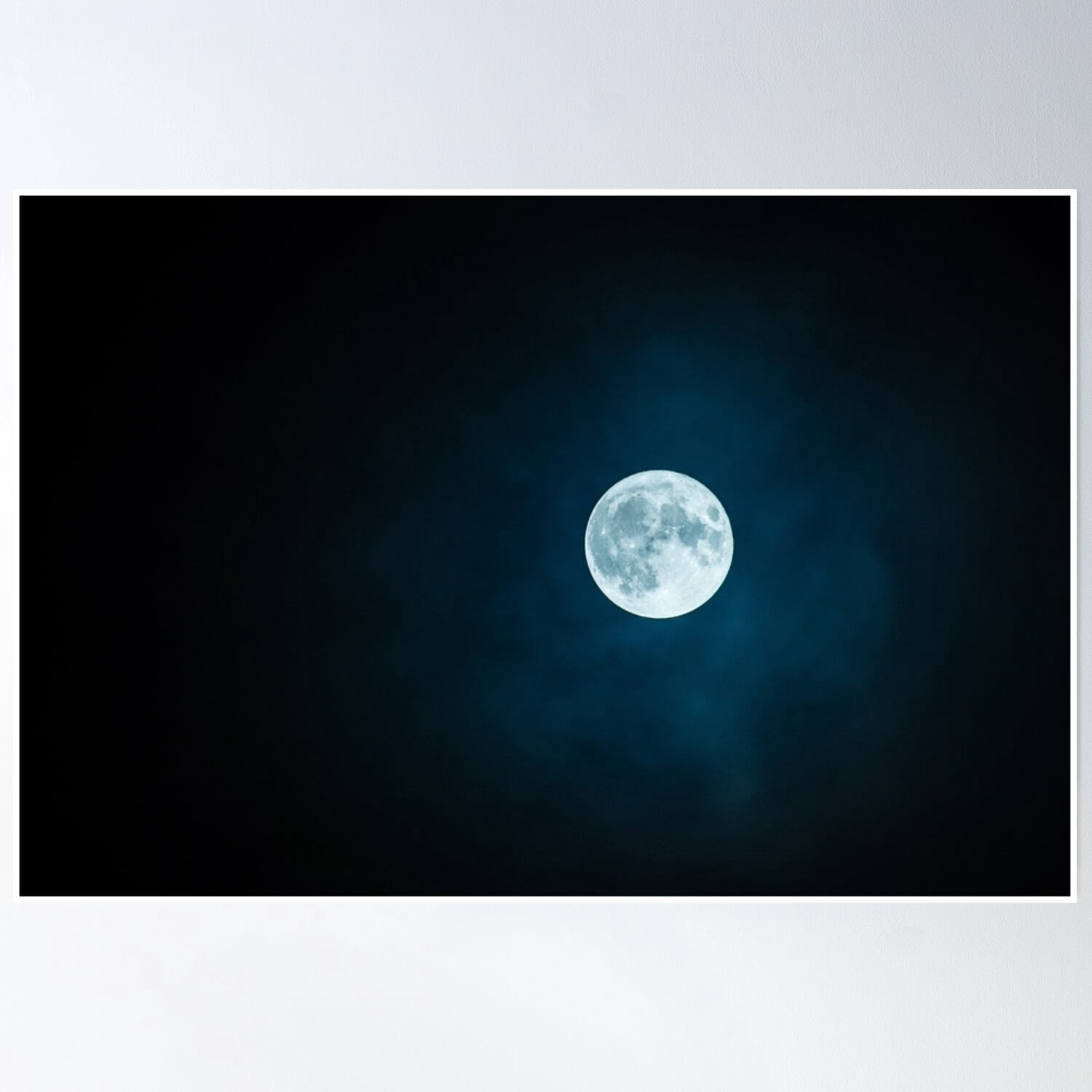 Modroom Once In A Blue Moon; Nighttime Sky With Full Blue Moon Color ...